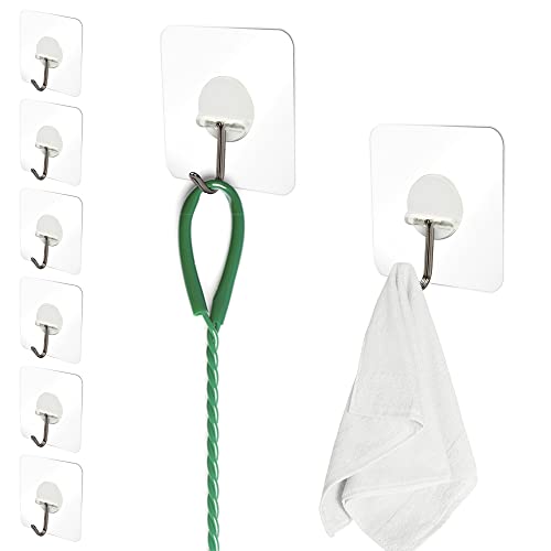 Synra 8 Pack Pet Safe Wall Sticker Hooks, for Aquariums, Stronger Attachment Than Suction Cups, Betta Fish, Window Bird Feeder, Reptile Gecko Hammock, Tank Tool Holder