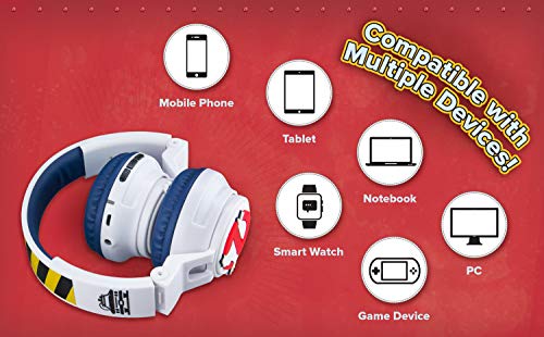 eKids Ghostbusters Kids Bluetooth Headphones, Wireless Headphones with Microphone Includes Aux Cord, Volume Reduced Kids Foldable Headphones for School, Home, or Travel