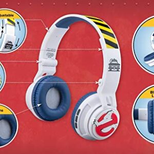 eKids Ghostbusters Kids Bluetooth Headphones, Wireless Headphones with Microphone Includes Aux Cord, Volume Reduced Kids Foldable Headphones for School, Home, or Travel