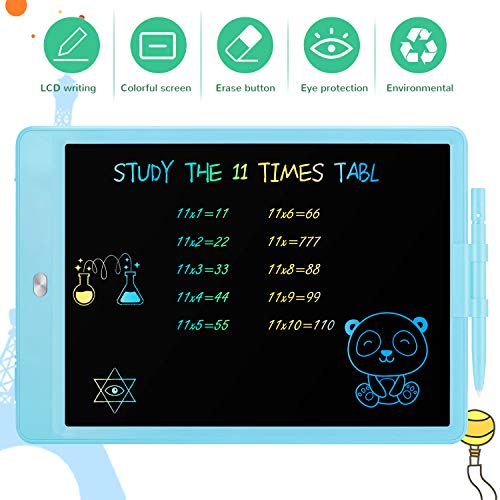 TEKFUN LCD Writing Tablet Doodle Board, 10inch Colorful Drawing Tablet Writing Pad, Girls Gifts Toys for 3 4 5 6 7 Year Old Girls Boys (Blue)