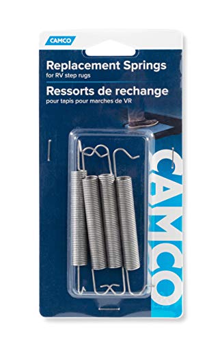 Camco 42914 Heavy-Duty RV Step Rug Replacement Springs - Safely Secures Your RV Step Rug in Place - Compatible with Most Step Rugs