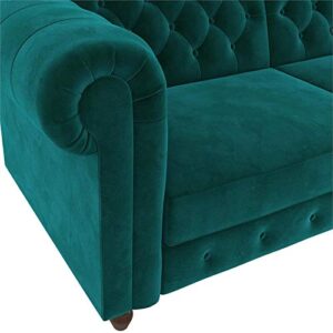 DHP Furini Tufted Sleeper Sofa in Green