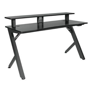 osp home furnishings area51 battlestation gaming desk with bluetooth rgb led lights, matte black