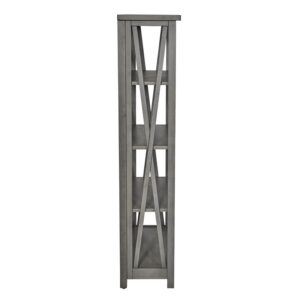 OSP Home Furnishings Hillsboro 5-Shelf Bookcase, Grey Wash