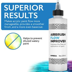 Airbrush Flow Improver Paint Set 8oz (250 ml) Reduce Clogs & Dry Needle Tips Made in USA by Impresa