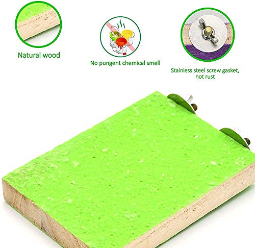 Bird Platform for Parakeet Cockatiels Perch,Lava Ledge for Rats,Sandpaper Perches for Birds, 4 Pack