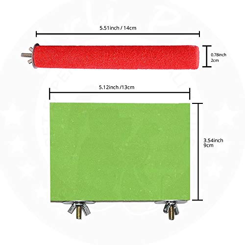 Bird Platform for Parakeet Cockatiels Perch,Lava Ledge for Rats,Sandpaper Perches for Birds, 4 Pack