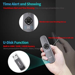 ASiNG Advanced Digital Laser Presentation Remote - Green Laser Presentation Pointers with Function of Spotlighting, Highlighting, Magnifying, Air Mouse and PPT Clicker (8G)