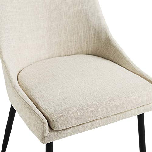 Modway Viscount Upholstered Fabric Dining Chairs - Set of 2, Black Beige