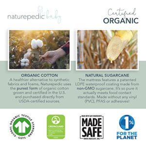 Naturepedic Organic Lightweight Classic Crib Mattress, 2-Stage Natural Mattress for Baby and Toddler Bed, Non-Toxic, 52" x 28"