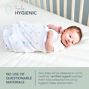 Naturepedic Organic Lightweight Classic Crib Mattress, 2-Stage Natural Mattress for Baby and Toddler Bed, Non-Toxic, 52" x 28"