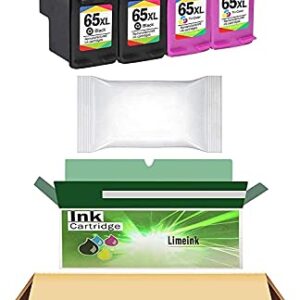 Limeink 4 Remanufactured Ink Cartridge Replacement for 65XL 65 XL High Yield for HP DeskJet 2600 2622 2652 2655 3700 3720 3722 3752 3755 Envy 5000 5052 5055 Printer AMP 100 Black and Color Combo Pack