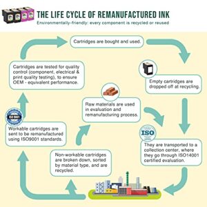 Limeink 4 Remanufactured Ink Cartridge Replacement for 65XL 65 XL High Yield for HP DeskJet 2600 2622 2652 2655 3700 3720 3722 3752 3755 Envy 5000 5052 5055 Printer AMP 100 Black and Color Combo Pack