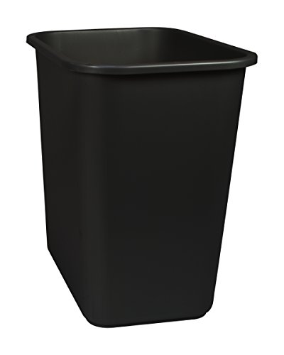 Storex Medium Waste Basket, 15 x 10.5 x 15 Inches, Black, 1 Count (00710A24C)