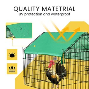 DEStar 71” x 30” Foldable Outdoor Backyard Metal Coop Chicken Cage Enclosure Duck Rabbit Cat Crate Playpen Exercise Pen with Weather Proof Cover