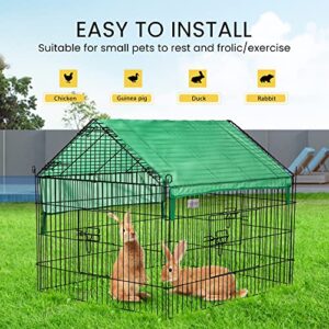 DEStar 71” x 30” Foldable Outdoor Backyard Metal Coop Chicken Cage Enclosure Duck Rabbit Cat Crate Playpen Exercise Pen with Weather Proof Cover