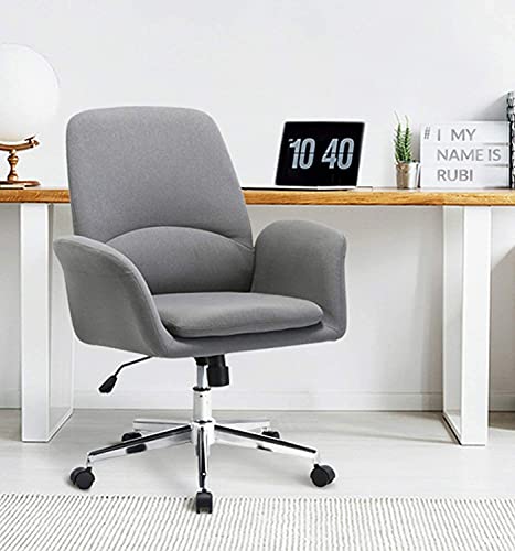 NOVIGO Upholstered Home Office Chair with Comfy Back Support for Conference Room Study Grey