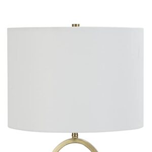 Décor Therapy PL4337 Ava Floor Lamp, Polished Brass, White Marble