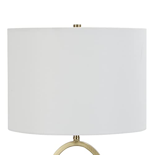 Décor Therapy PL4337 Ava Floor Lamp, Polished Brass, White Marble