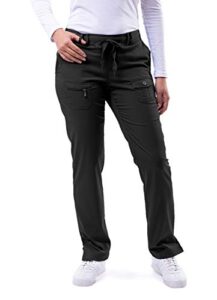 adar pro scrubs for women - skinny leg yoga scrub pants - p4100 - black - m