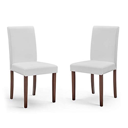 Modway Prosper Faux Leather Dining Side Chair Set of 2, White