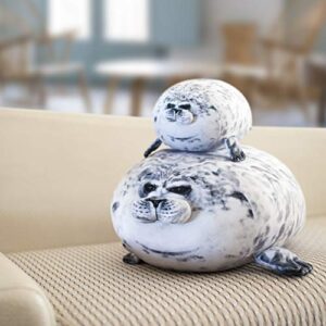 Minimin Seal Pillow, Kawaii Chubby Blob Seal Plush Pillow Stuffed Cotton Plushies Animal Toy Cute Ocean Pillow (Small)