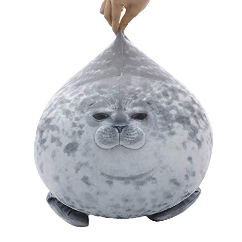 Minimin Seal Pillow, Kawaii Chubby Blob Seal Plush Pillow Stuffed Cotton Plushies Animal Toy Cute Ocean Pillow (Small)