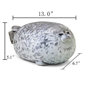 Minimin Seal Pillow, Kawaii Chubby Blob Seal Plush Pillow Stuffed Cotton Plushies Animal Toy Cute Ocean Pillow (Small)