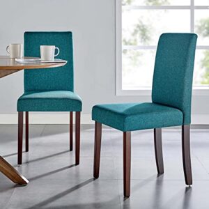 Modway Prosper Upholstered Fabric Dining Side Chair Set of 2, Teal