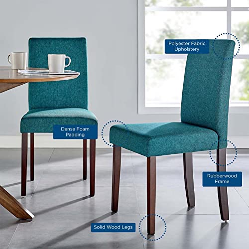 Modway Prosper Upholstered Fabric Dining Side Chair Set of 2, Teal