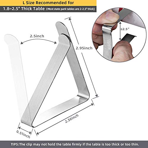 ozozo 12 Pack Tablecloth Clips - Tablecloth Clips for Outdoor Tables Stainless Steel Picnic Tablecloth Clips Heavy Duty Table Clips forTablecloths（Large Size）