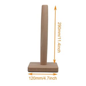 Wooden Paper Towel Holder Countertop Vertical Tissue Holder Rack Bamboo Kitchen Paper Towel Stand