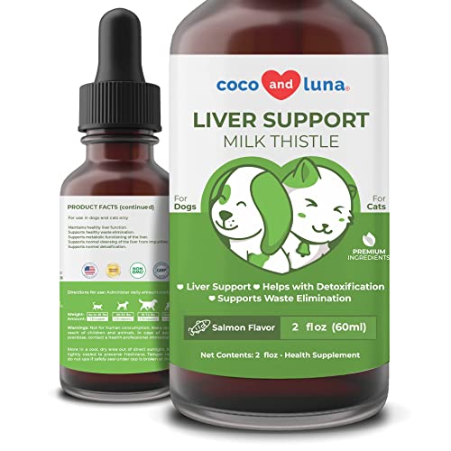 Milk Thistle for Dogs and Cats – Liver Support for Dogs and Cats, Milk Thistle Liver Detox, Dog Liver Supplement, Supplements for Dogs and Cats, Cat and Dog Detox – 2oz (60ml)