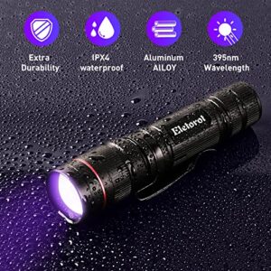 Eletorot 2 Pack UV Flashlights Black Light, 395nm Mini Handheld Blacklight Flashlight Small LED UV Lights for Resin, Portable Ultraviolet Lights for Invisible Ink Pens, Dog Cat Pet Urine Stain