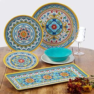 Certified International Portofino 2 Piece Melamine Platter Set, Multi Colored, Large