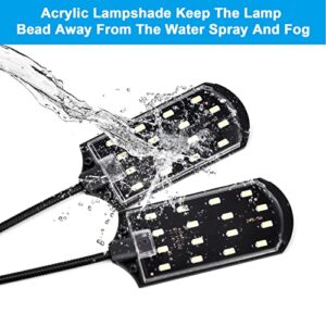 WEAVERBIRD Double Head Aquarium Fish Tank Light 15W 32 LED Aquarium Planted Clip Lamp 1600LM White LED Lighting for 8-15 Inch Fish Tank