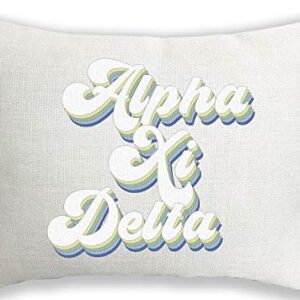 Sorority Shop Alpha Xi Delta Pillow – Retro Design, 12" x 16" Lumbar Pillow Sorority