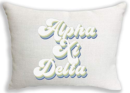 Sorority Shop Alpha Xi Delta Pillow – Retro Design, 12" x 16" Lumbar Pillow Sorority