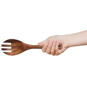 Wooden Salad Server Set of 2 Acacia Stirring Spoon 10-Inch Wooden Utensils for Serving Salad