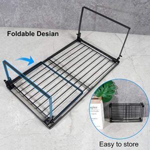 Tomorotec [2 Pack] Stackable Kitchen Storage Shelf Rack, Foldable Spice Rack Cabinet Organization Storage Shelves, Kitchen Shelves, Kitchen Counter & Cabinet Shelf Organizer,