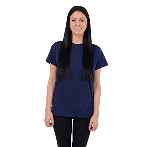 Post Surgery Recovery Tshirt Snap Open Tearaway Shirt (2XL, Navy/Women)