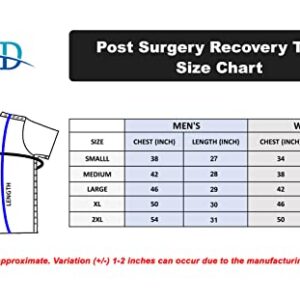 Post Surgery Recovery Tshirt Snap Open Tearaway Shirt (2XL, Navy/Women)