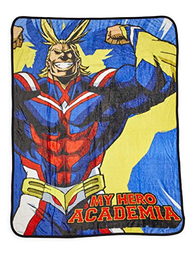 JUST FUNKY My Hero Academia All Might Large Fleece Throw Blanket | Official My Hero Academia Collectible Decorative Throw Blanket | 60 x 45 Inches