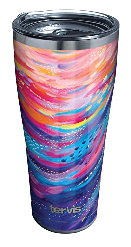 Tervis Triple Walled Etta Vee Happy Abstract Insulated Tumbler Cup Keeps Drinks Cold & Hot, 30oz Legacy, Stainless Steel