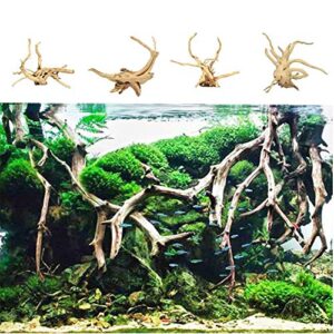 Tfwadmx Aquarium Driftwood Natural Wood Reptile Branch Fish Tank Tree Plant Stump Ornament Decor 4 PCS