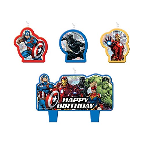 Marvel Avengers Powers Unite Birthday Candles | Assorted Sizes | 4 Pcs