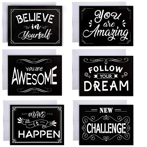 36 Pieces Inspirational Greeting Card Luck Card Motivational Quote Card with Envelope for Graduate Teacher Student Inspiring