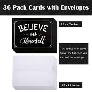 36 Pieces Inspirational Greeting Card Luck Card Motivational Quote Card with Envelope for Graduate Teacher Student Inspiring