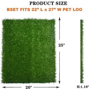 Artificial Dog Grass Pee Pad 20”x 25” 2Pack, Washable Indoor Potty Training Replacement Turf for Puppy, Reusable Realistic Grass for Dogs