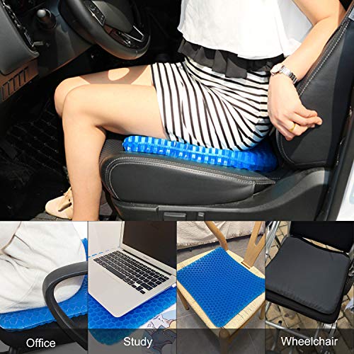 HST Gel Seat Cushion, Egg Seat Cushion with Non-Slip Cover,Ventilation Breathable Honeycomb for Pressure Relief, for Office Chair Car Wheelchair